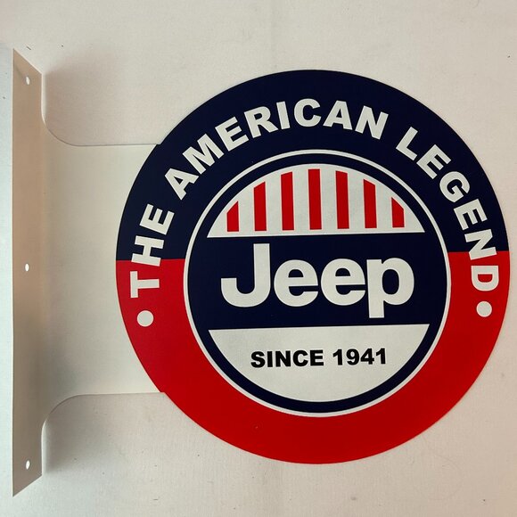 Wall Decor | Vintage Retro Double Sided American Legend Jeep Flanged ...